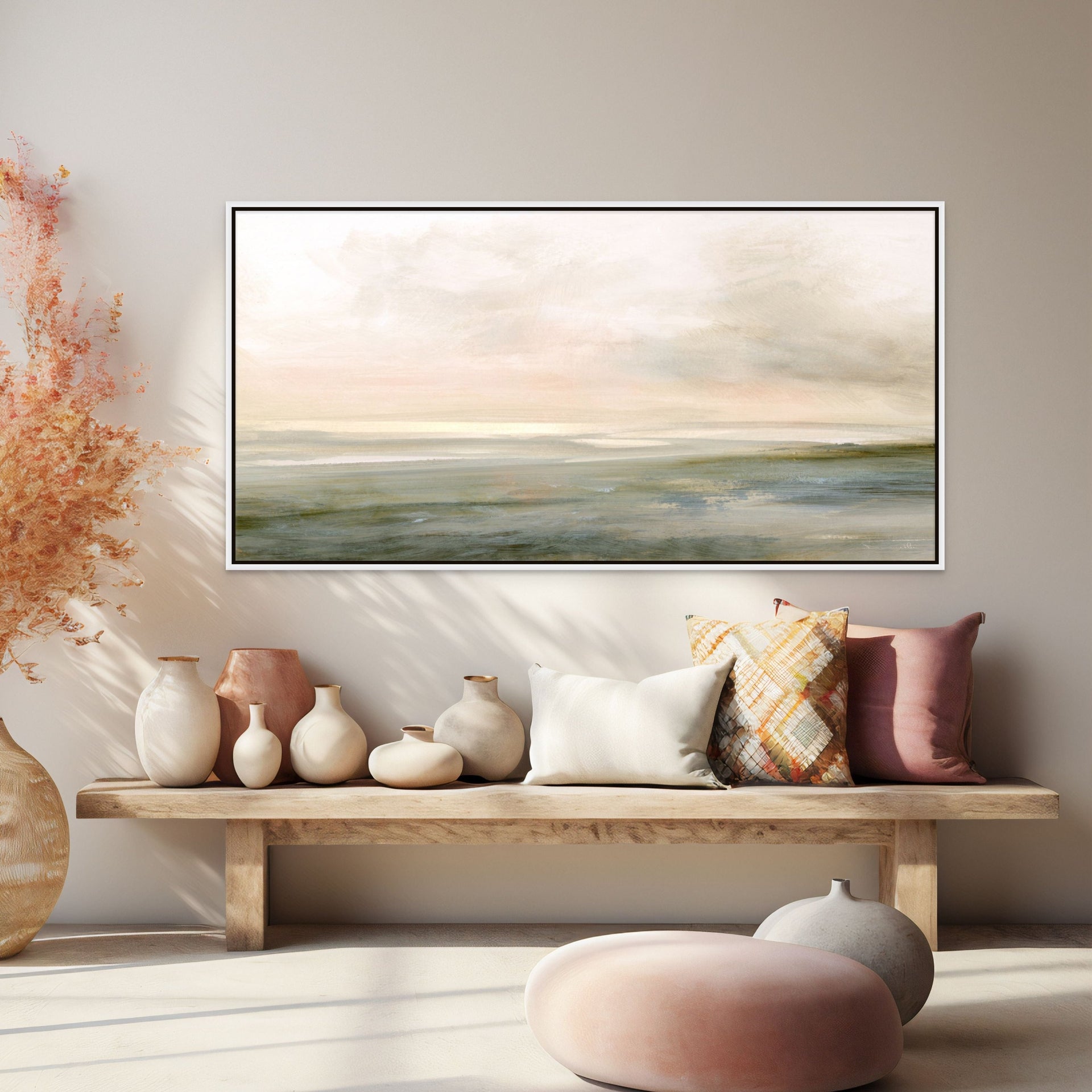 Low Tide Summer Panorama Canvas | Giri Designs Wall Art