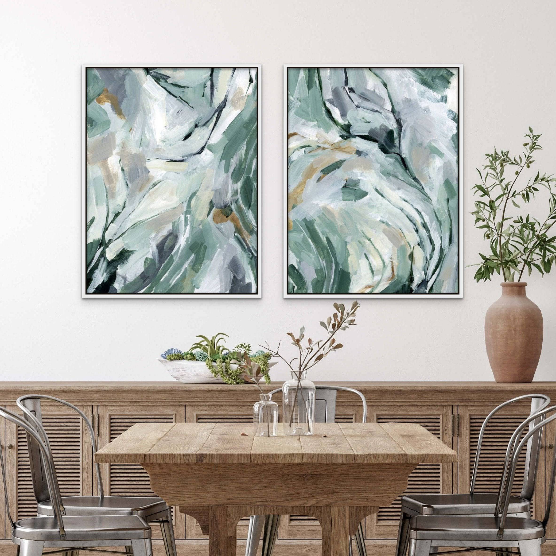 Mint White Canvas | Giri Designs Wall Art